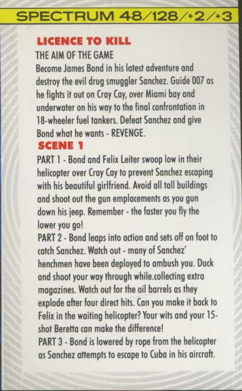 007: Licence to Kill cover or packaging material - MobyGames