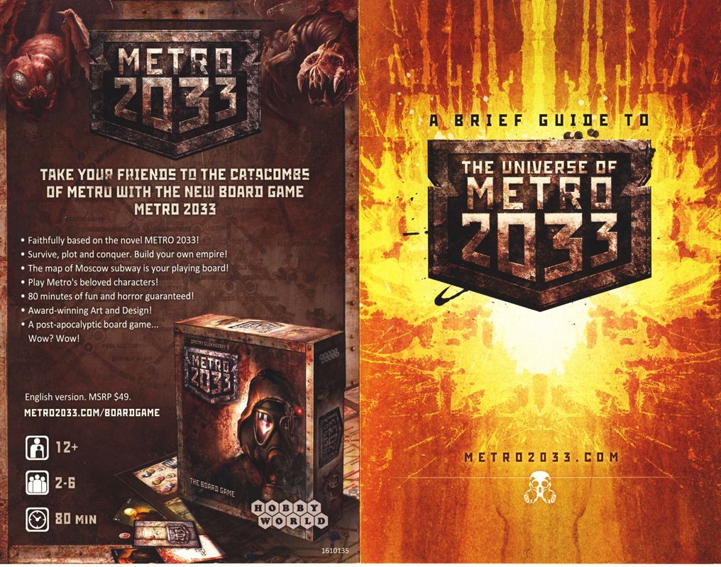 Metro: Last Light (Limited Edition) cover or packaging material - MobyGames