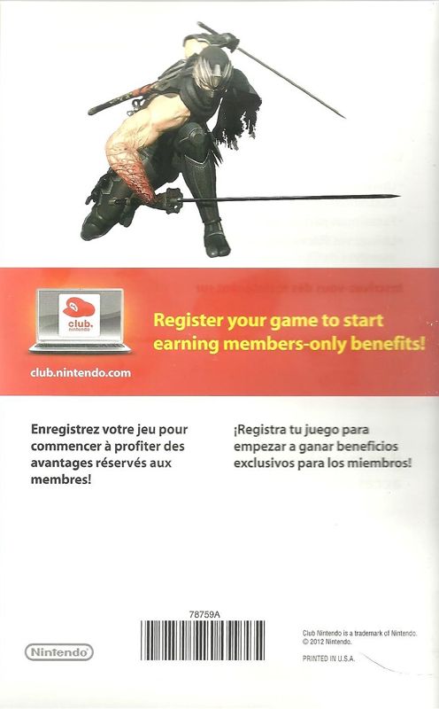 Ninja Gaiden 3: Razor's Edge cover or packaging material - MobyGames