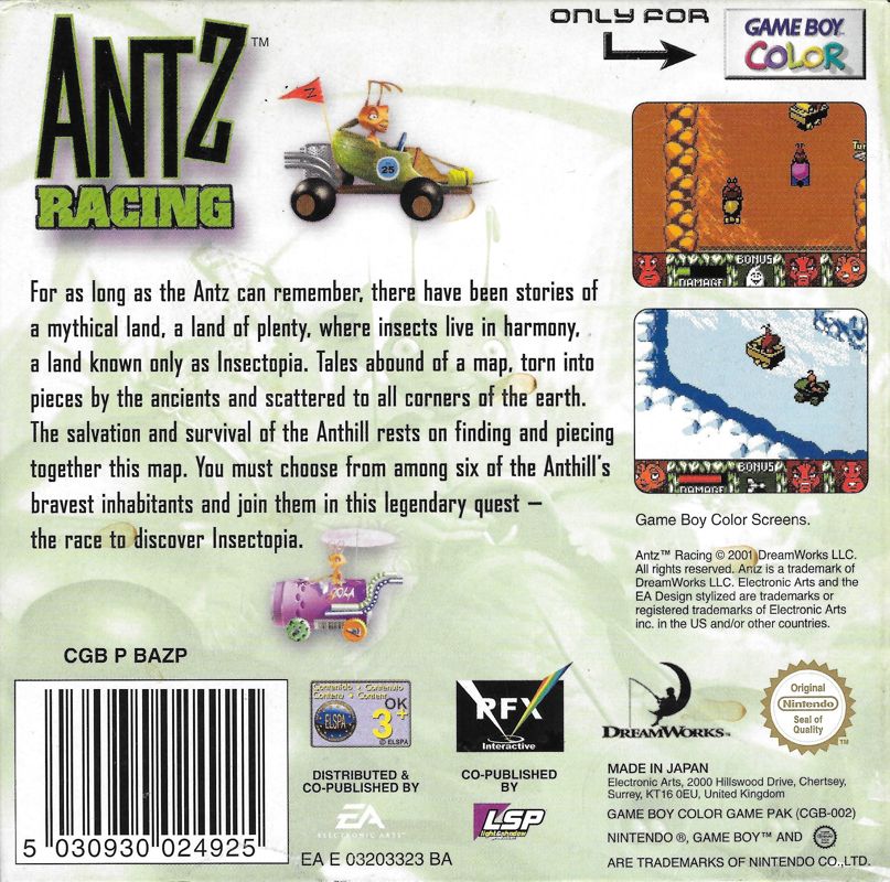 Antz Racing cover or packaging material - MobyGames