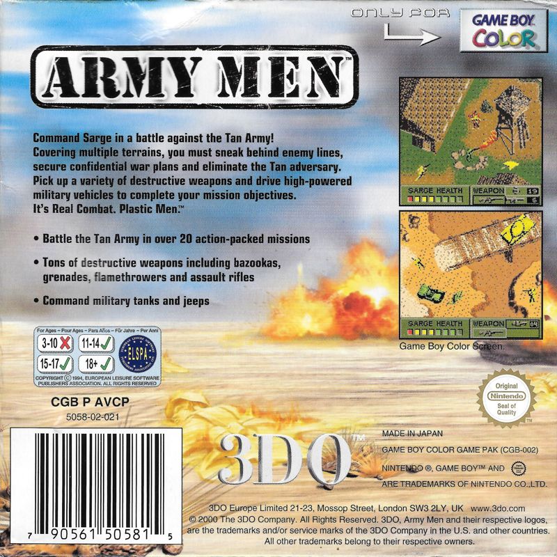 Army Men cover or packaging material - MobyGames