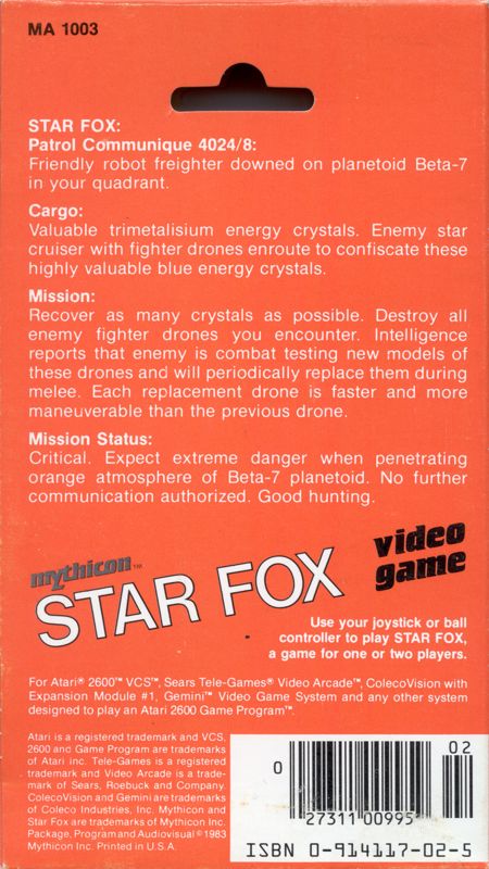 Star Fox cover or packaging material - MobyGames