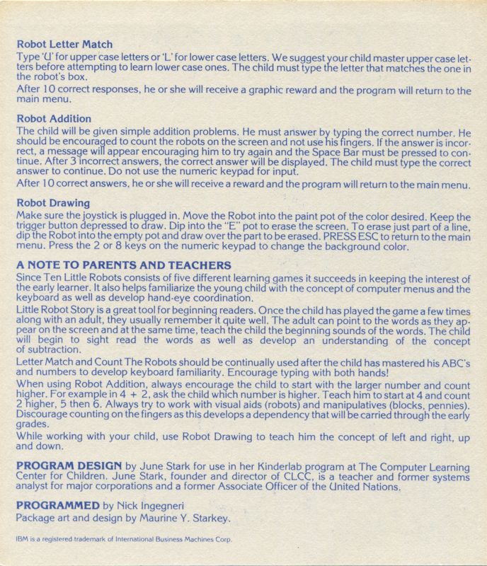 10 Little Robots cover or packaging material - MobyGames