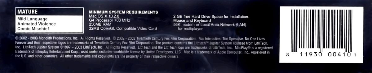 No One Lives Forever 2: A Spy in H.A.R.M.'s Way cover or packaging ...