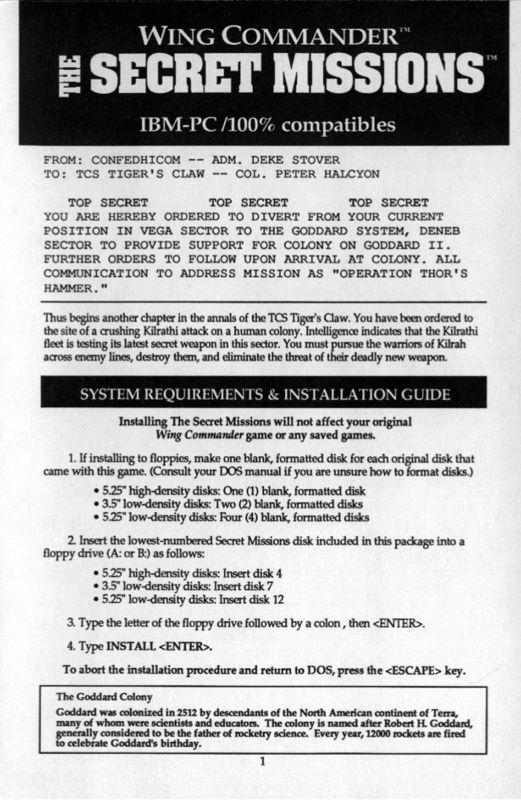 Wing Commander 1+2 cover or packaging material - MobyGames