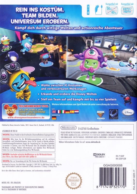 Disney Universe cover or packaging material - MobyGames