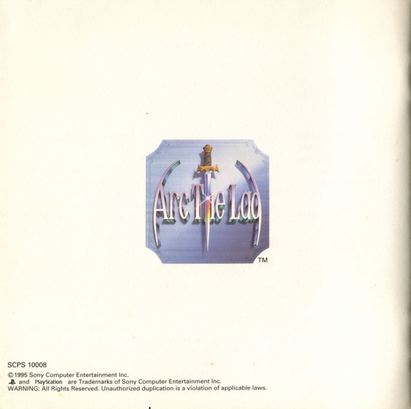 Arc the Lad cover or packaging material - MobyGames