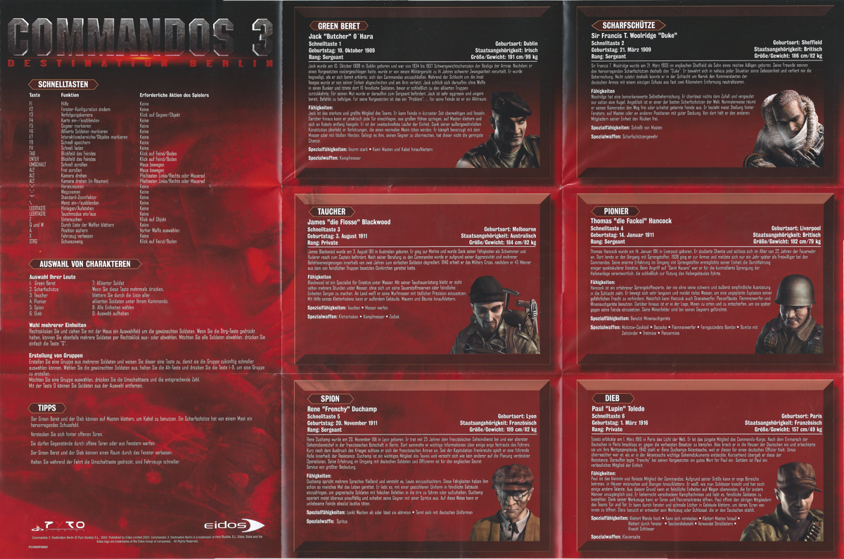 Commandos 3: Destination Berlin cover or packaging material - MobyGames