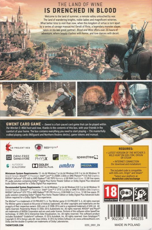 The Witcher 3: Wild Hunt - Blood and Wine cover or packaging material ...