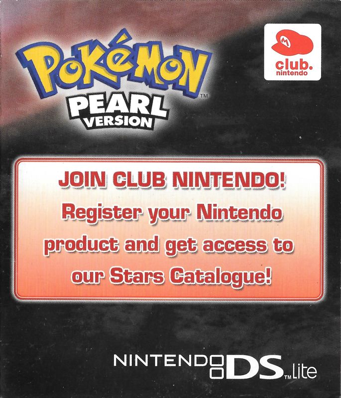 Pokémon Pearl Version cover or packaging material - MobyGames