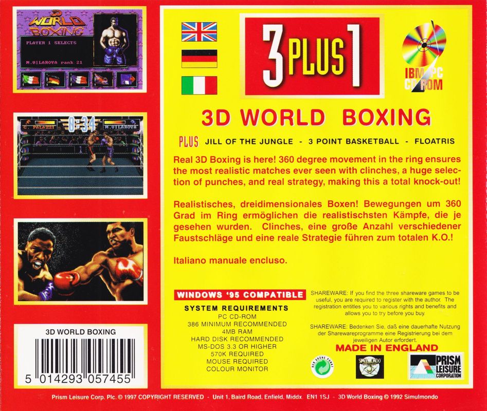 3D World Boxing cover or packaging material - MobyGames