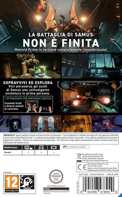 Metroid Prime: Remastered cover or packaging material - MobyGames