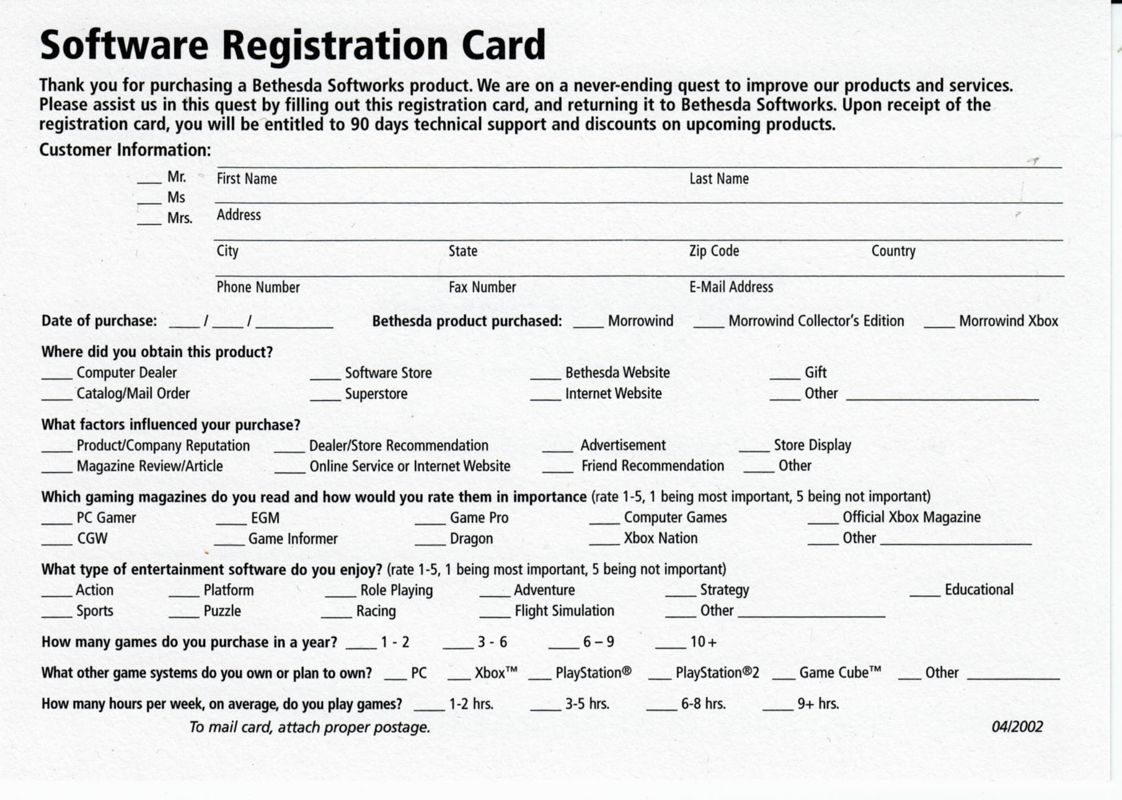 The Elder Scrolls III: Morrowind cover or packaging material - MobyGames