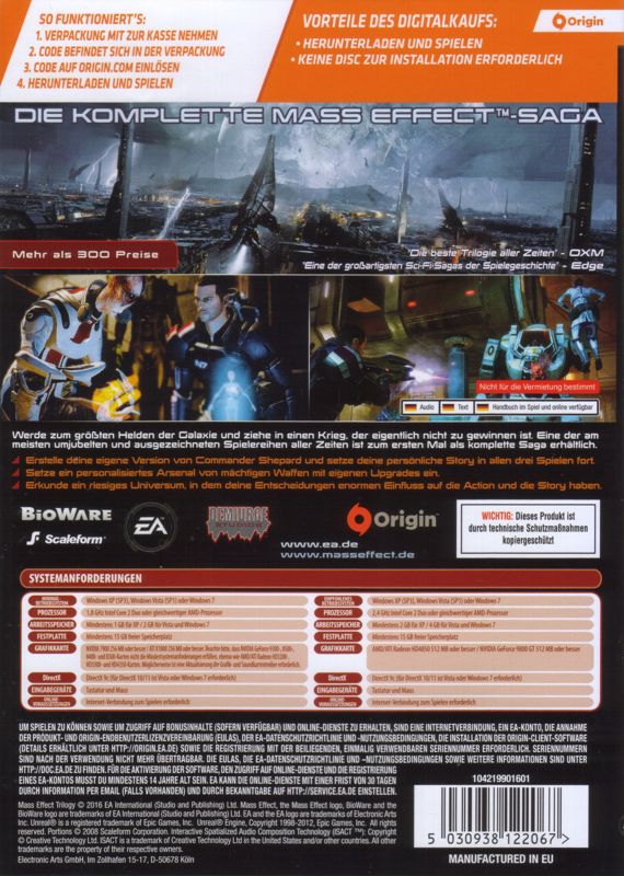 Mass Effect Trilogy cover or packaging material - MobyGames