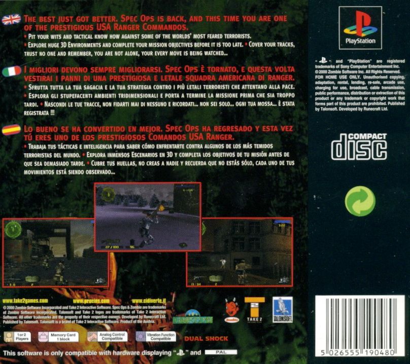 Spec Ops: Ranger Elite cover or packaging material - MobyGames