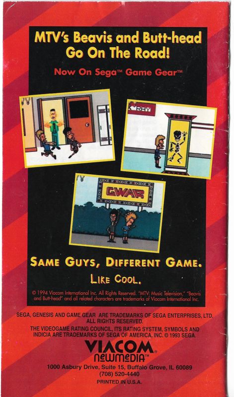 MTV's Beavis and Butt-Head cover or packaging material - MobyGames