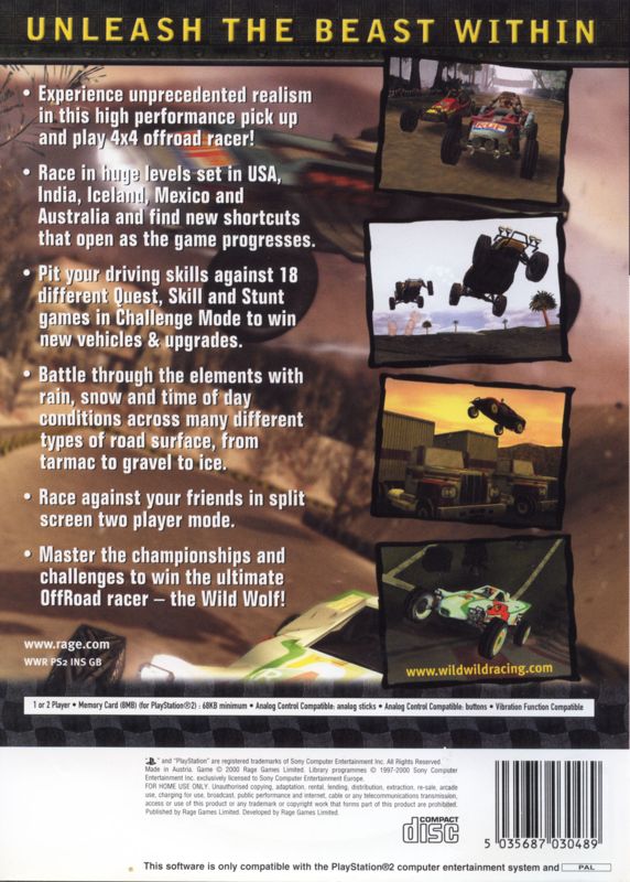 Wild Wild Racing cover or packaging material - MobyGames