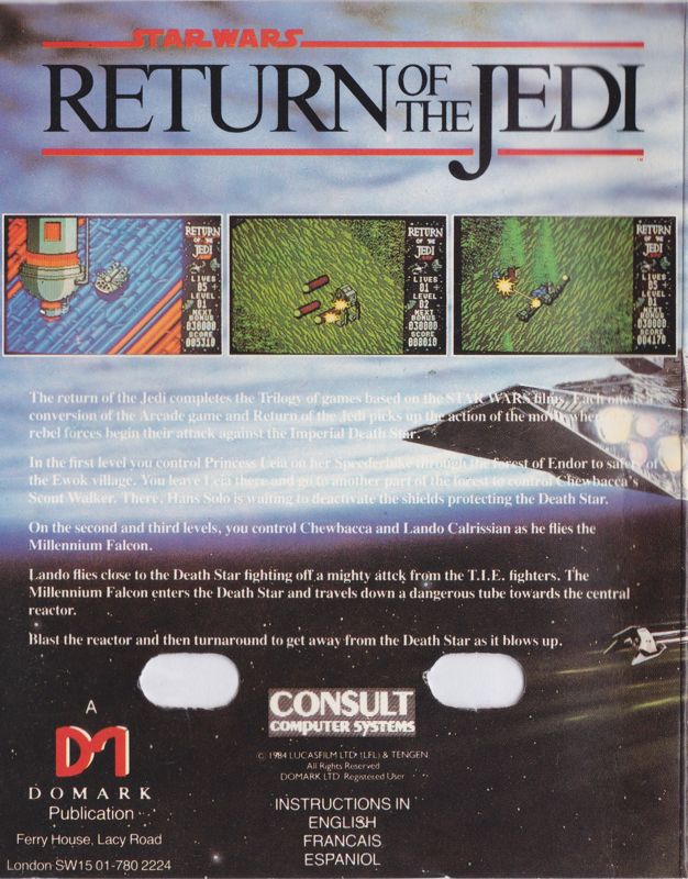 Star Wars: Return of the Jedi cover or packaging material - MobyGames