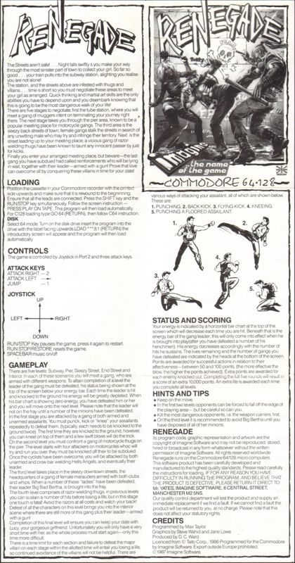 Renegade cover or packaging material - MobyGames