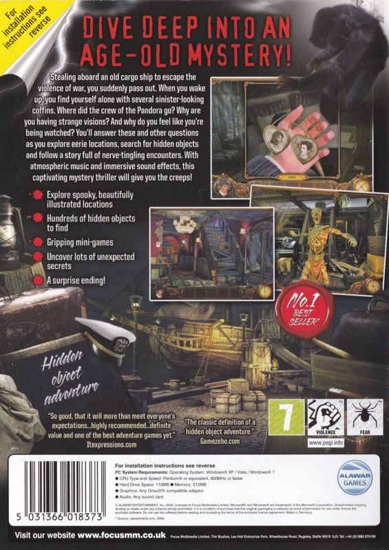 Vampire Saga: Pandora's Box cover or packaging material - MobyGames