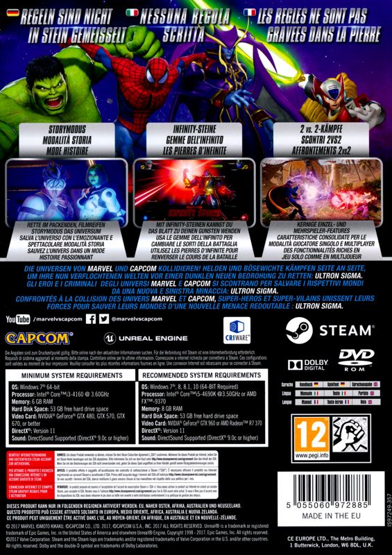 Marvel vs. Capcom: Infinite cover or packaging material - MobyGames