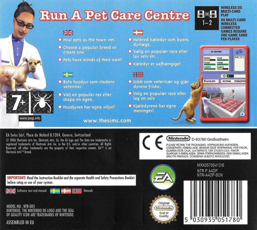The Sims 2: Pets cover or packaging material - MobyGames