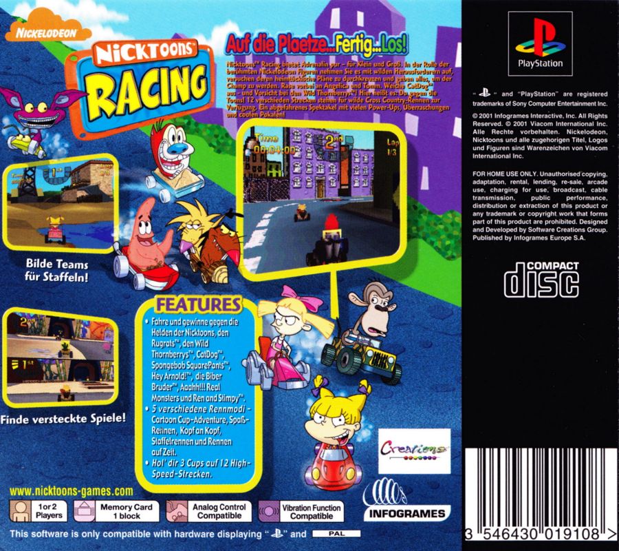 Nicktoons Racing cover or packaging material - MobyGames