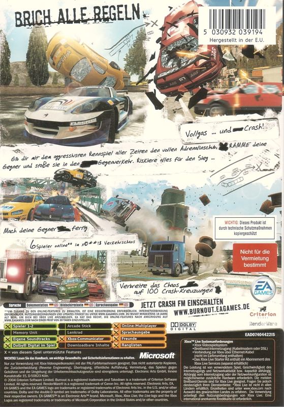 Burnout 3: Takedown cover or packaging material - MobyGames