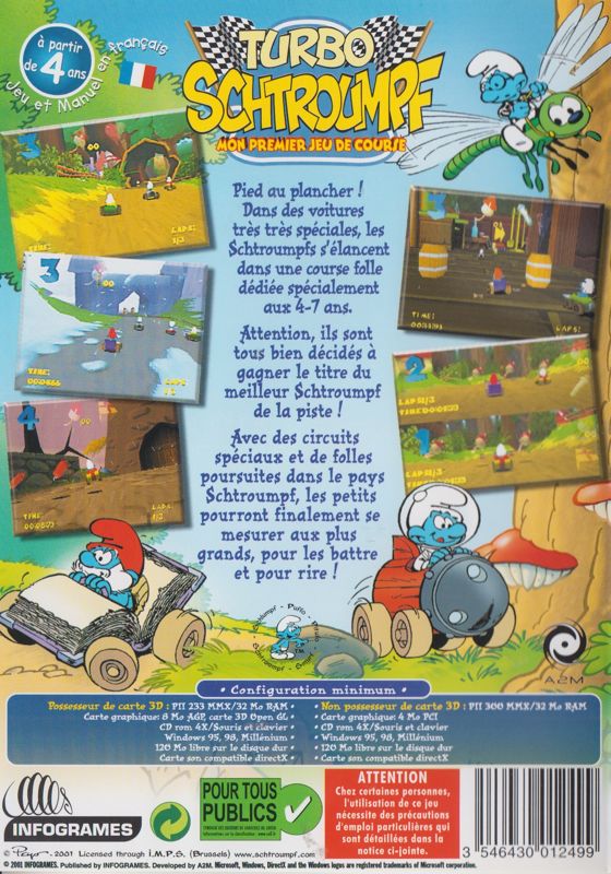 Smurf Racer cover or packaging material - MobyGames