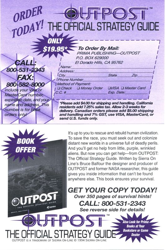 Outpost cover or packaging material - MobyGames