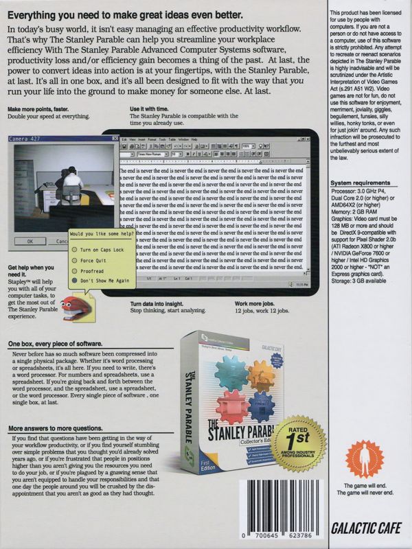 The Stanley Parable (Collector's Edition) cover or packaging material ...