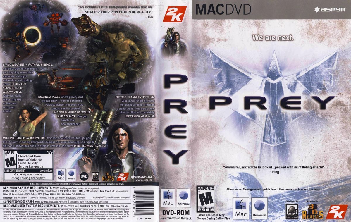 Prey cover or packaging material - MobyGames
