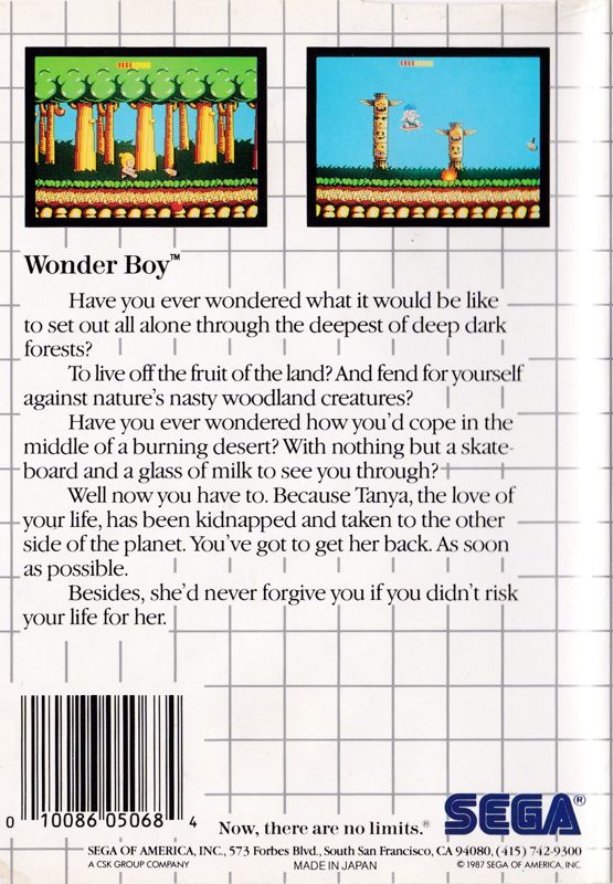 Wonder Boy cover or packaging material - MobyGames