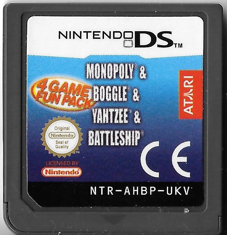 4 Game Fun Pack: Monopoly / Boggle / Yahtzee / Battleship cover or ...