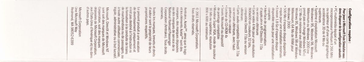 Microsoft Train Simulator cover or packaging material - MobyGames