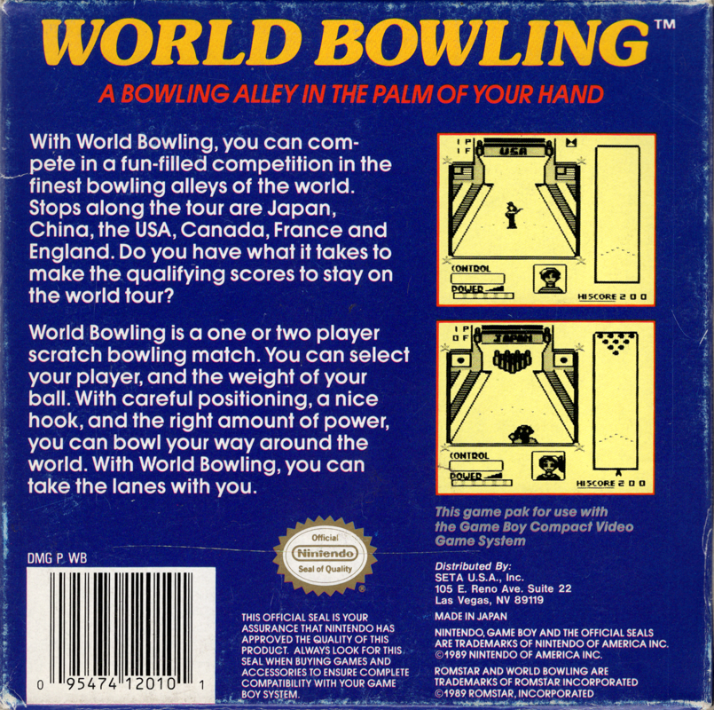 World Bowling cover or packaging material - MobyGames