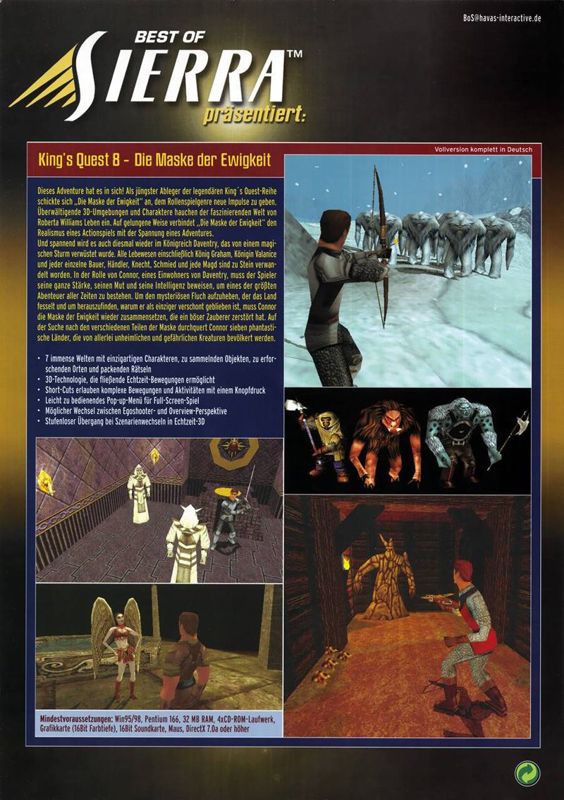 King's Quest: Mask of Eternity cover or packaging material - MobyGames