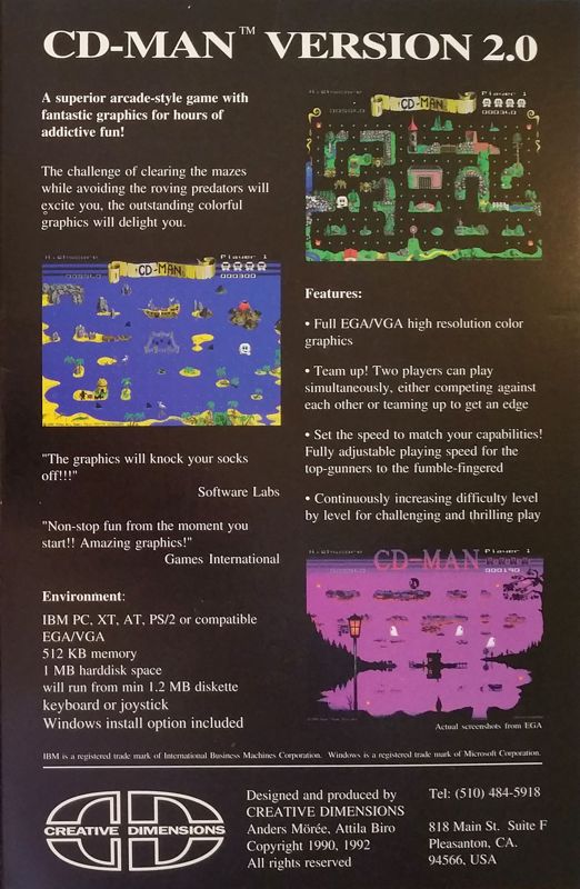 CD-Man Version 2.0 cover or packaging material - MobyGames