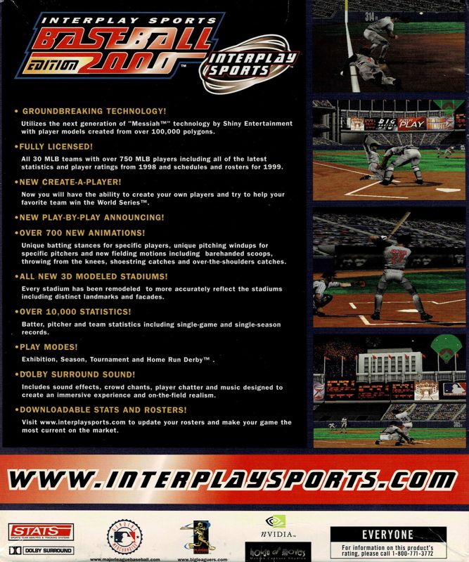 Interplay Sports Baseball 2000 cover or packaging material - MobyGames