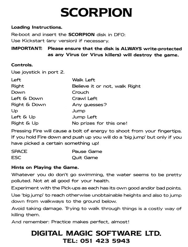 Scorpion cover or packaging material - MobyGames