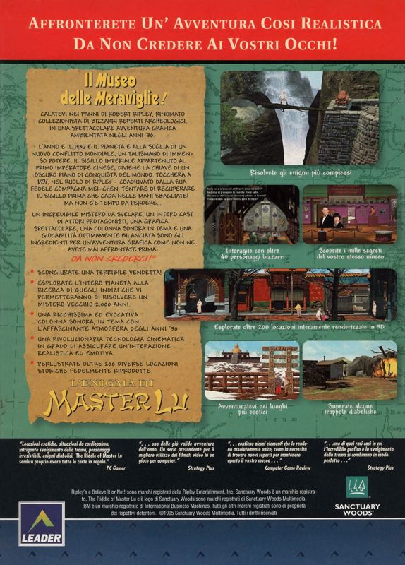 Ripley's Believe It or Not!: The Riddle of Master Lu cover or packaging ...