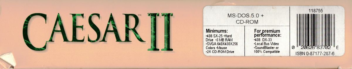 Caesar II cover or packaging material - MobyGames