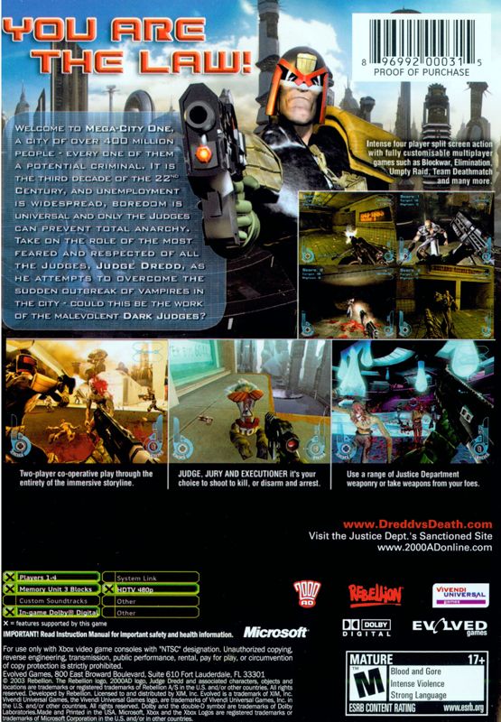 Judge Dredd: Dredd vs Death cover or packaging material - MobyGames