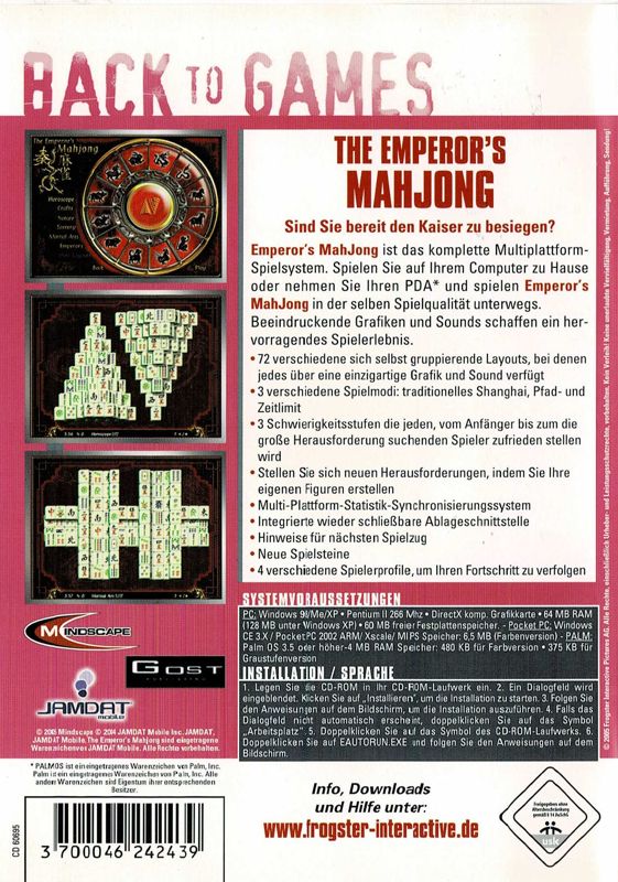 The Emperor's Mahjong cover or packaging material - MobyGames