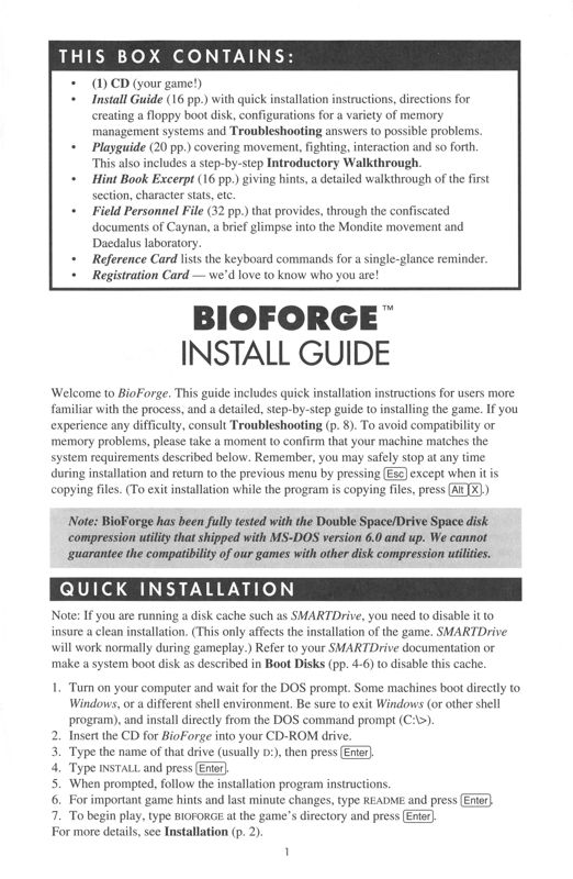 BioForge cover or packaging material - MobyGames