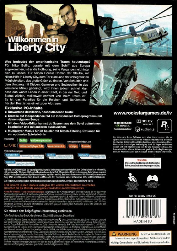 Grand Theft Auto IV cover or packaging material - MobyGames