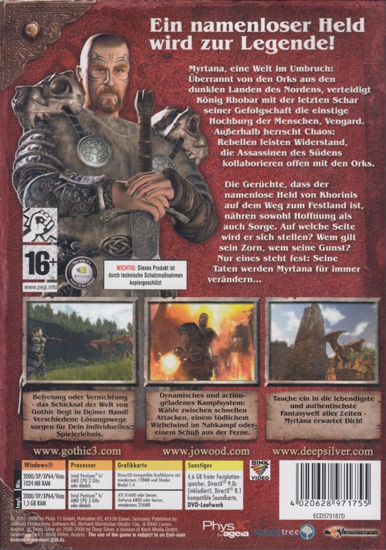 Gothic 3 cover or packaging material - MobyGames