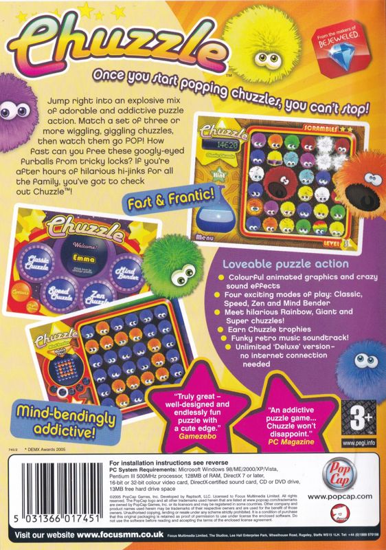 Chuzzle: Deluxe cover or packaging material - MobyGames