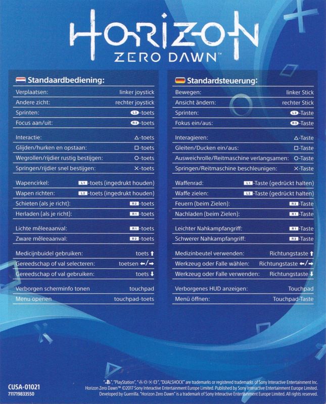 Horizon: Zero Dawn cover or packaging material - MobyGames