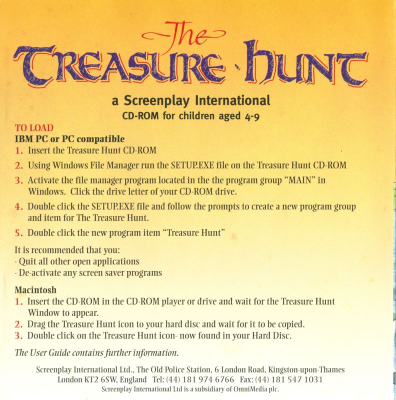 The Treasure Hunt cover or packaging material - MobyGames